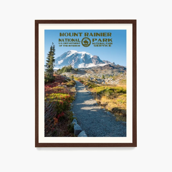 Mount Rainier National Park Poster National Park Wall Art | Etsy
