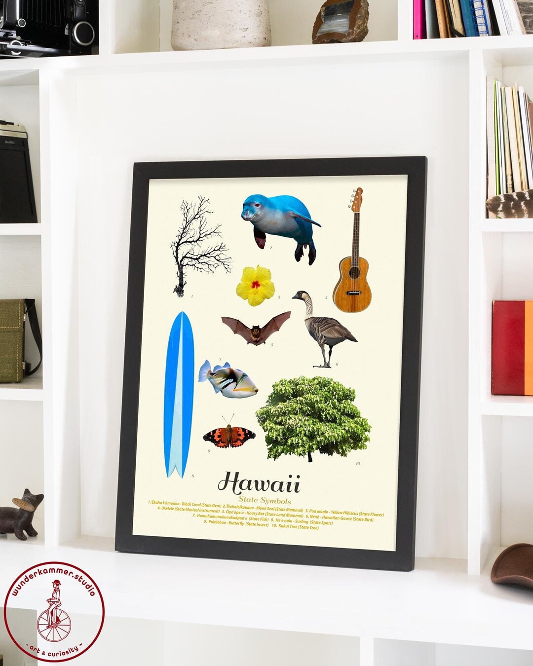 Hawaii State Symbols Art Print: Hawaiian Ecology Wall Decor - Etsy
