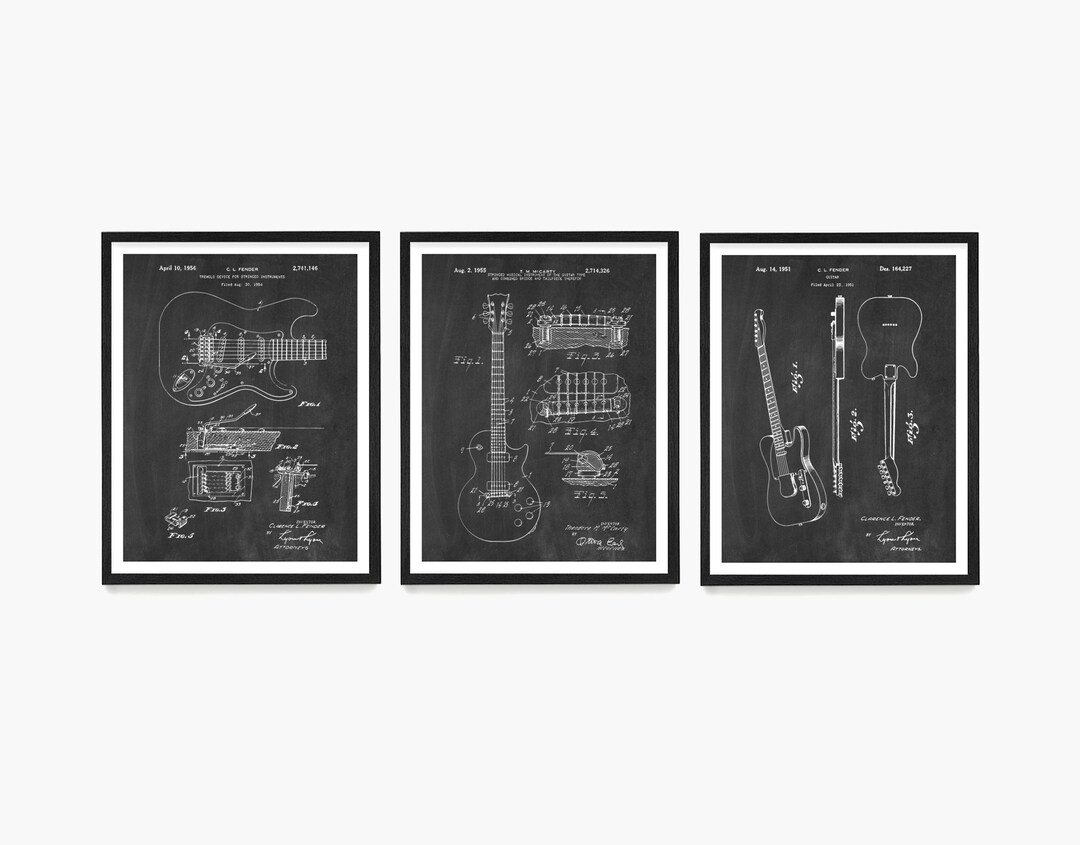 Guitar Patent Poster, Guitar Gift, Electric Guitar Patent, Guitar Wall ...