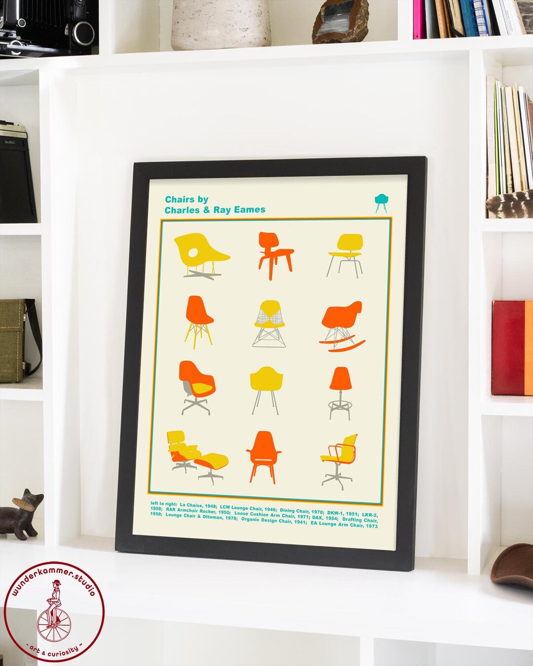Chair Typology Poster, Mid Century Wall Art, Mid Century Poster, Chair ...