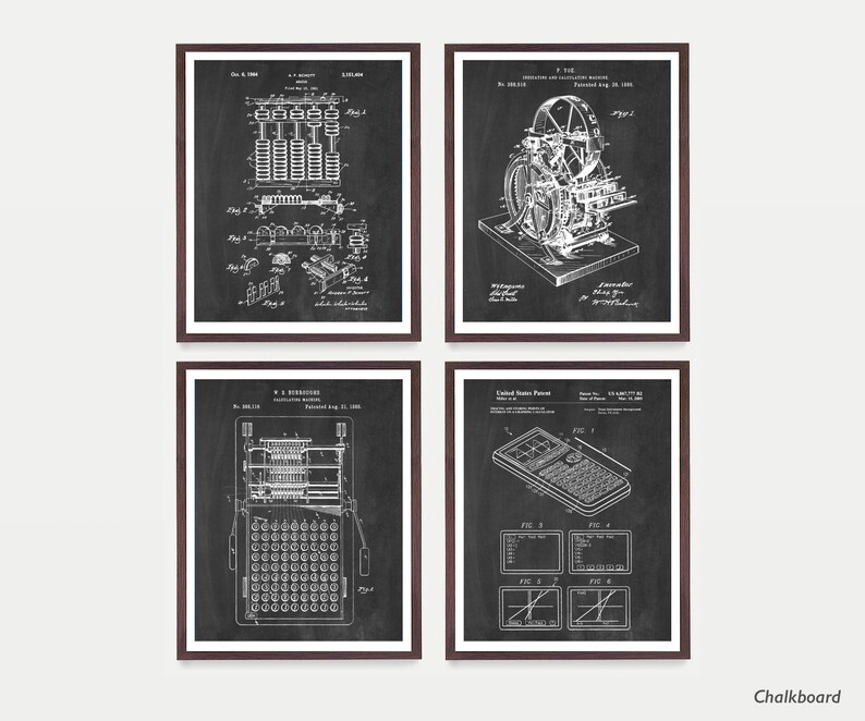 Evolution of the Calculator Patent Art Math Art Math | Etsy