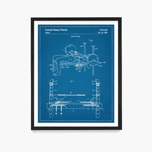 Bench Press Patent Print, Fitness Poster, Weight Lifting Poster, Gym ...