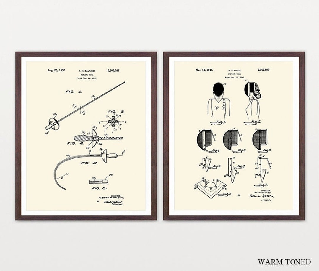 Fencing Patent Art, Fencing Poster, Fencing Wall Art, Fencing Mask ...
