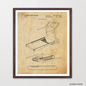 Treadmill Patent Poster, Treadmill Wall Art, Home Gym Decor, Exercise ...