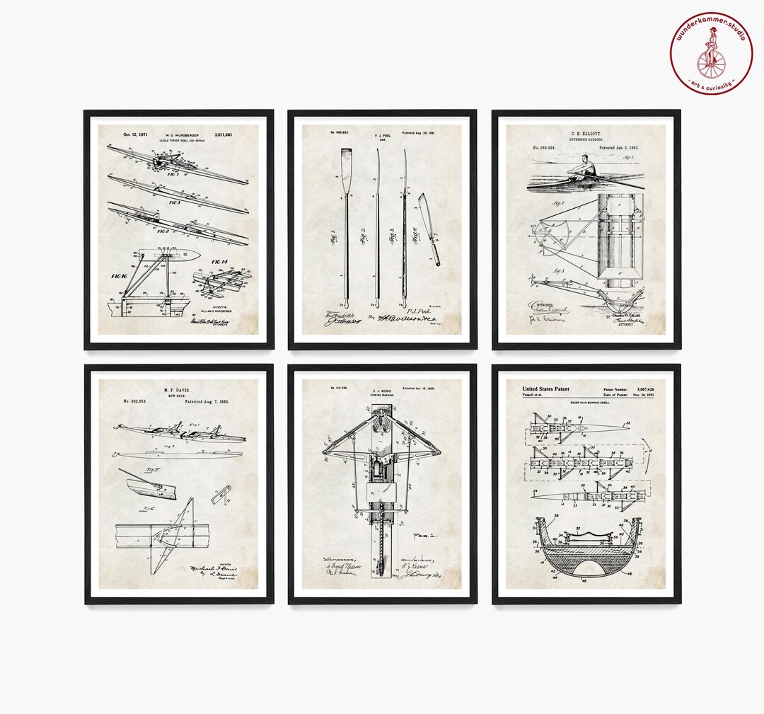 Rowing Patent Art, Crew Wall Art, Crew Poster, Crew Patent, Sculling ...
