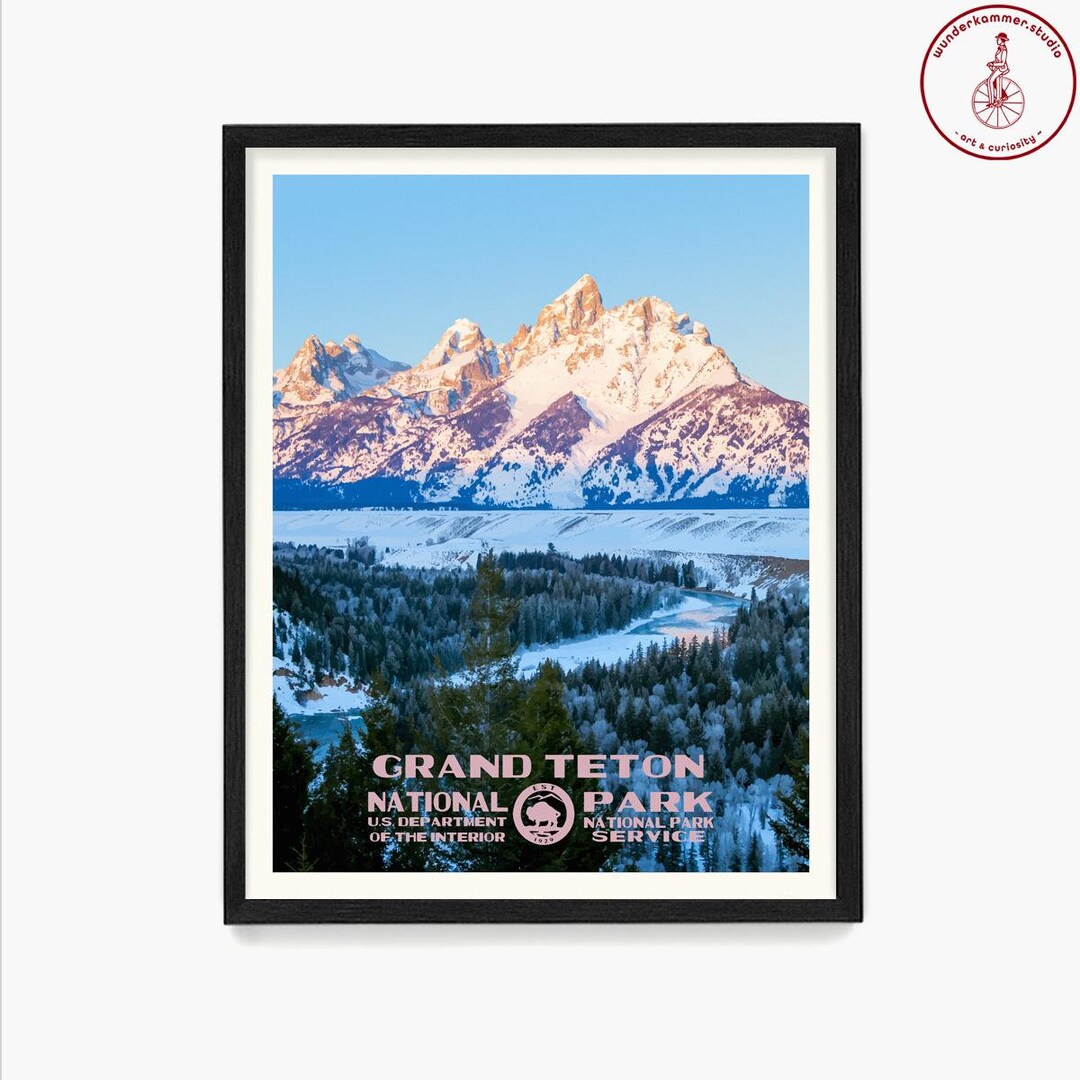 Grand Teton National Park Poster: WPA Style Wyoming Art - Etsy