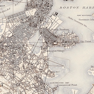 Boston Map, Boston Poster, Boston Wall Art, City Map, Home Decor ...