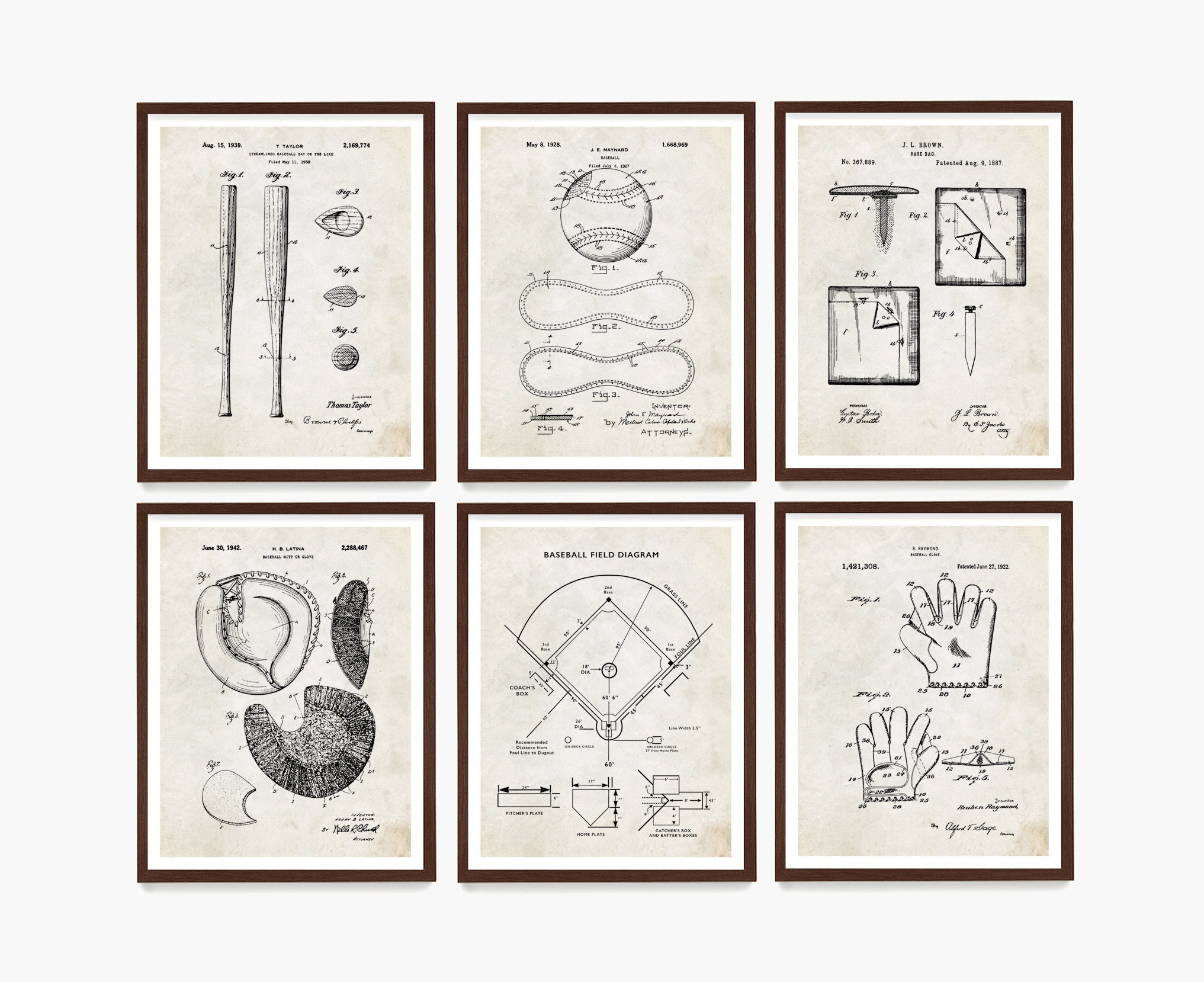 Baseball Patent Prints Baseball Wall Art Baseball Poster | Etsy