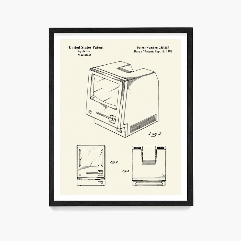 Vintage Computer Patent Art Print: Apple Macintosh - Etsy