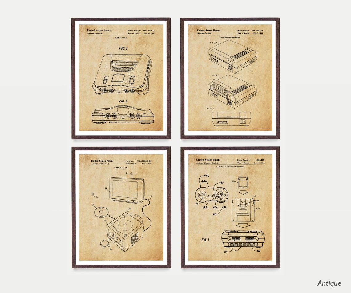 Video Game Patent Poster Video Game Wall Art Gamer Gift E - Etsy
