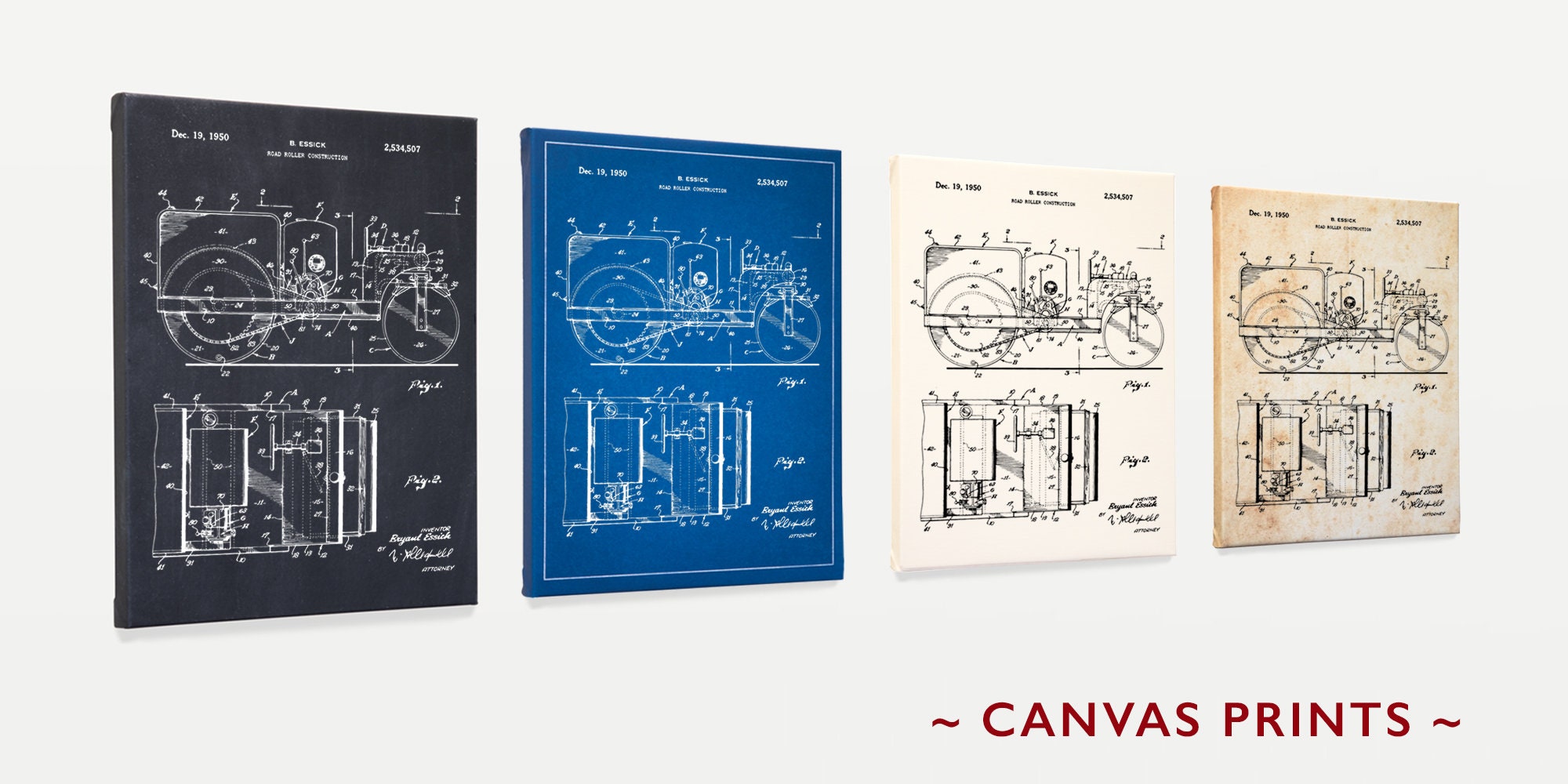 Steam Roller Patent Print, Construction Equipment Poster, DPW Gift ...