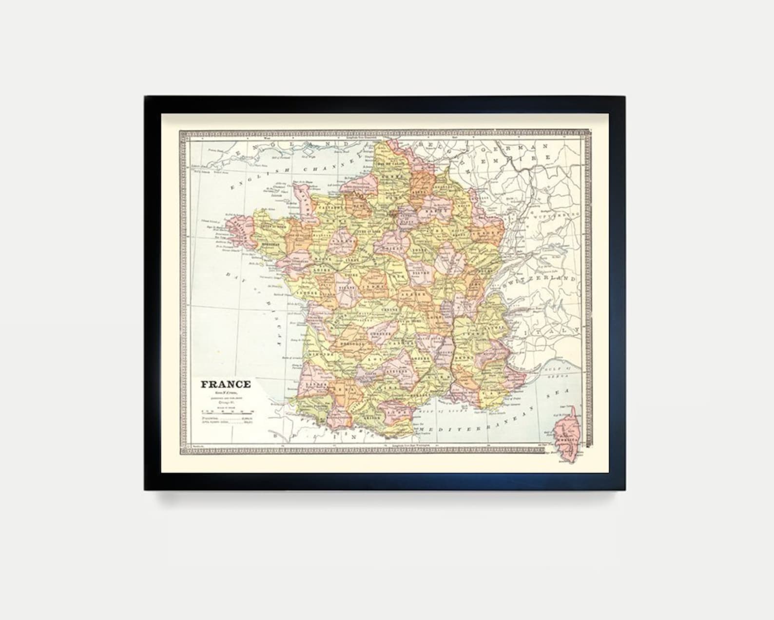 France Map, French Map, Map Art, Map Decor, Europe, France Art, France ...