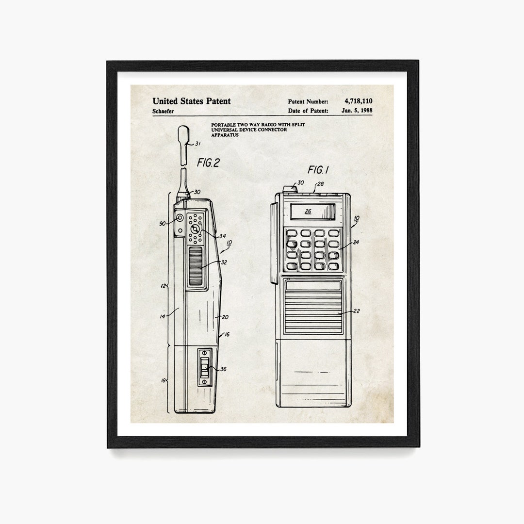 Two Way Radio Patent Poster, Walkie Talkie Patent, Police Gear, Police ...