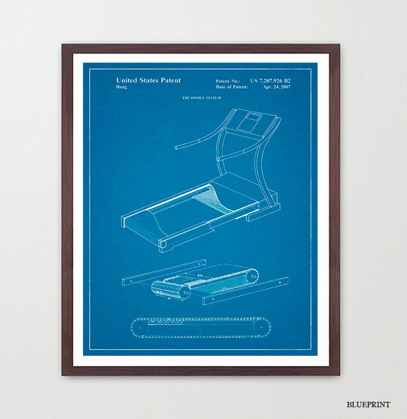 Treadmill Patent Poster Treadmill Wall Art Home Gym Decor - Etsy