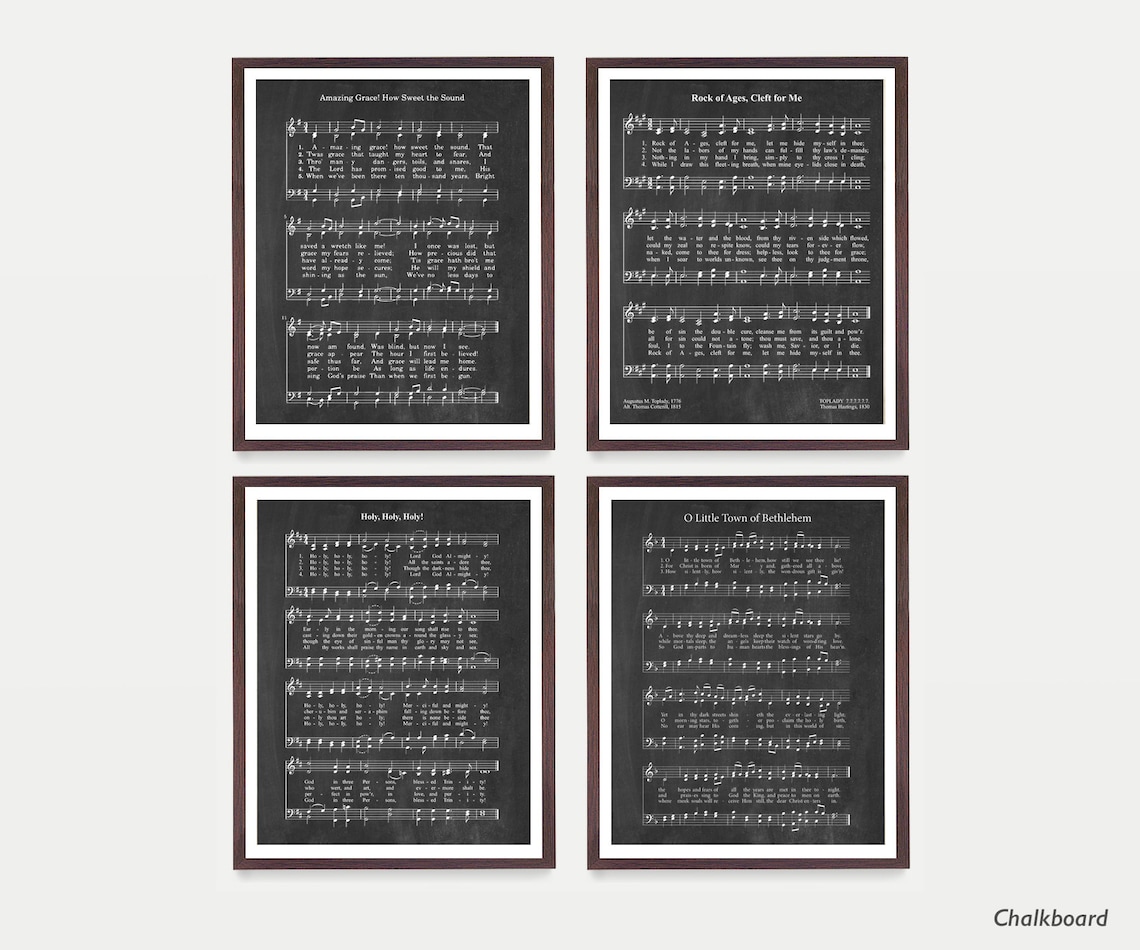 Hymnal Art Print Set Hymn Poster Music Decor Music Print | Etsy