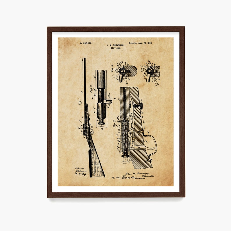 Rifle Patent Art Gun Patent Print Bolt Gun Gun Poster Gun | Etsy