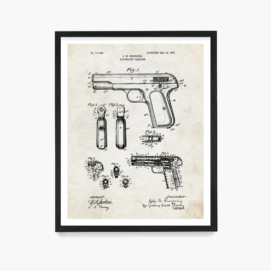 Gun Patent Art Firearm Patent Pistol Patent Gun Art Gun - Etsy