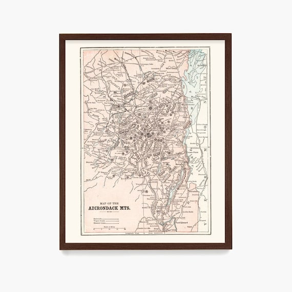 Physische Karte Der Adirondack Mountains Adirondack Park Wall Maps
