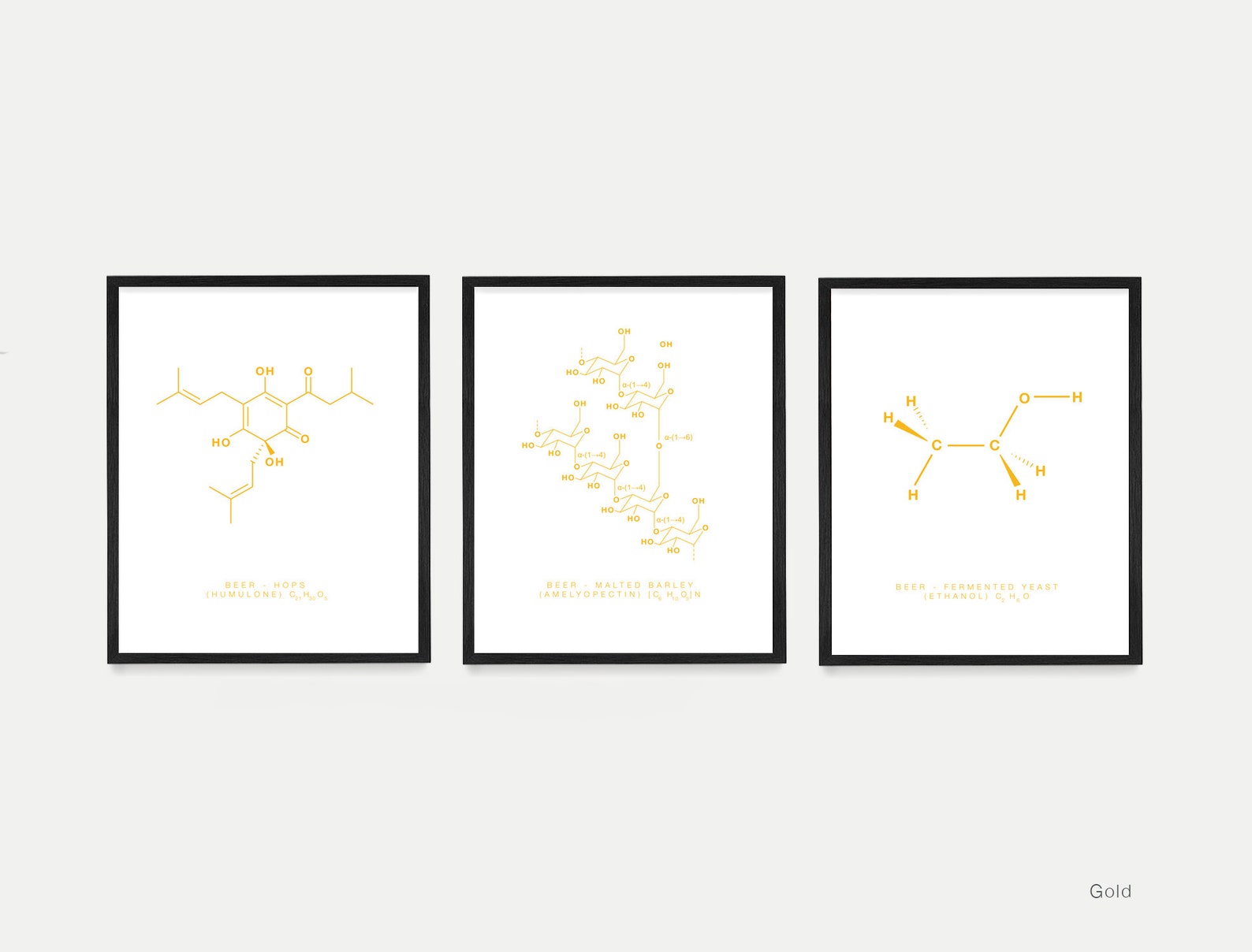 Beer Molecule Posters the Chemistry of Beer Hops Molecule - Etsy