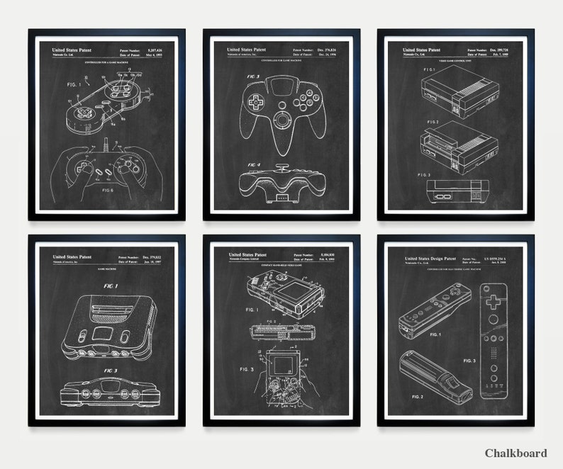 Video Game Patent Poster Video Game Wall Art Gamer Gift E | Etsy