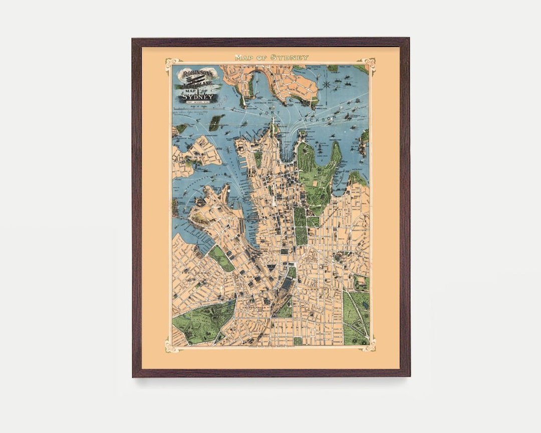 Sydney Map, Australia Map Art, Map Decor, Sydney Australia, Australian ...