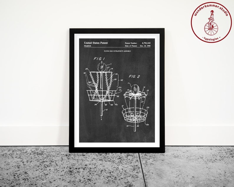 Disc Golf Patent Poster: Frisbee Basket Blueprint Art - Etsy