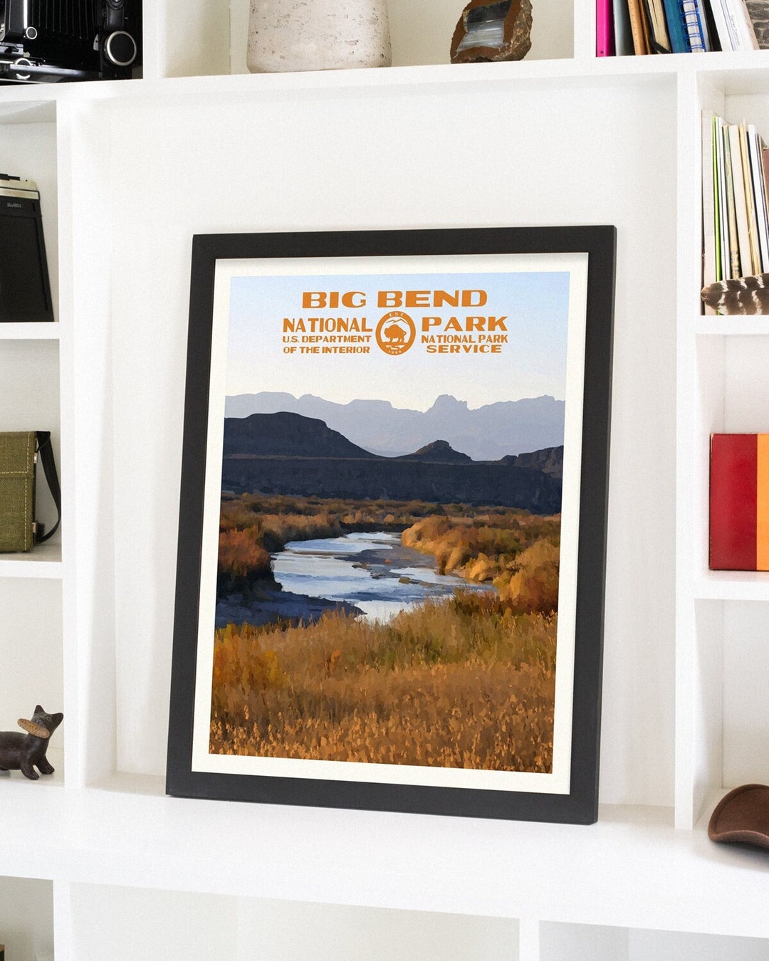 Big Bend National Park Poster – Retro Travel Print, Texas Desert Wall ...