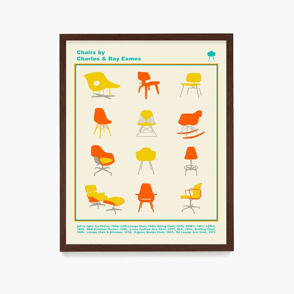 Chair Poster Chairs Eames Art - Etsy