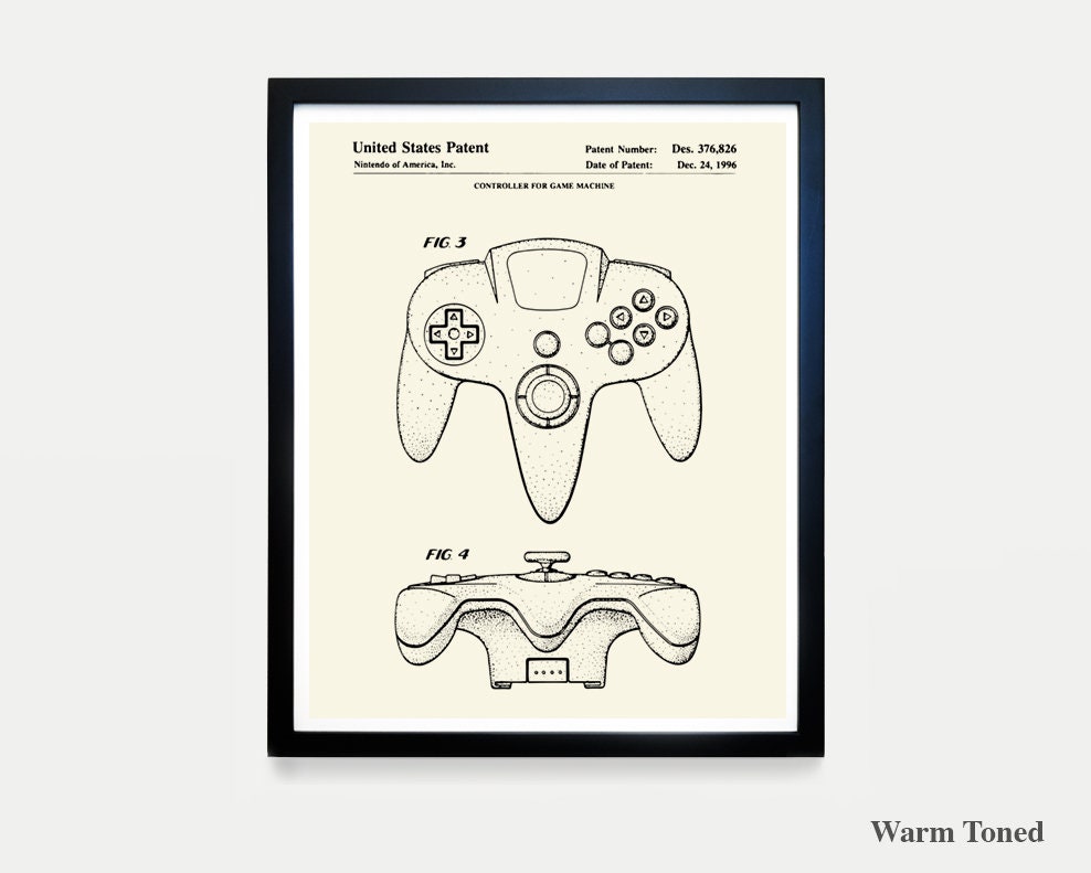 Video Game Controller Patent Poster Video Game Wall Art | Etsy