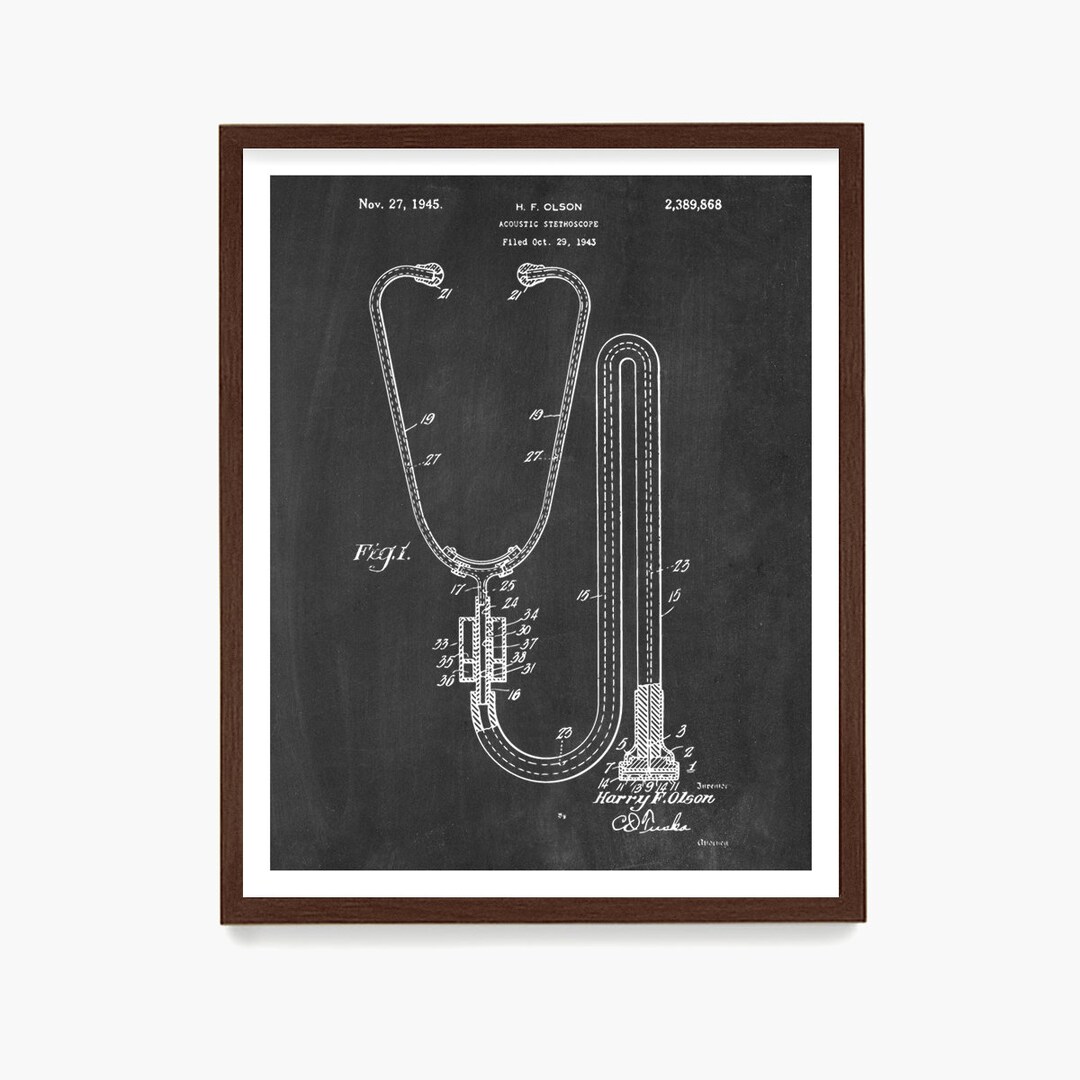 Stethoscope Patent Poster, Doctor Office Wall Art, Physician Gift ...
