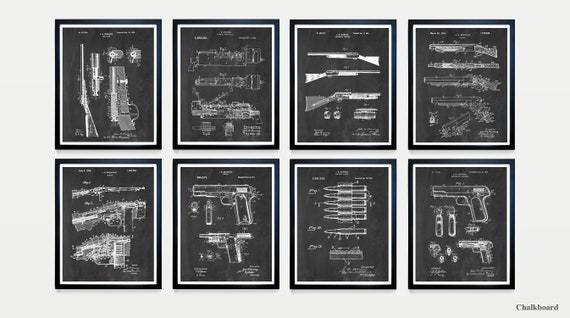 Gun Patent Wall Art Firearm Poster Gun Art Gun Room Wall | Etsy