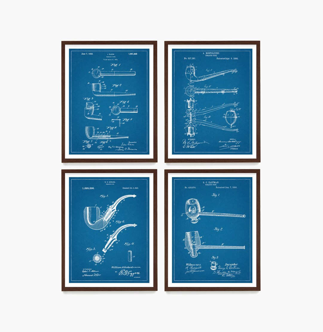 Pipe Patent Wall Art, Pipe Poster, Vintage Pipe, Pipe Gift, Tobacco ...