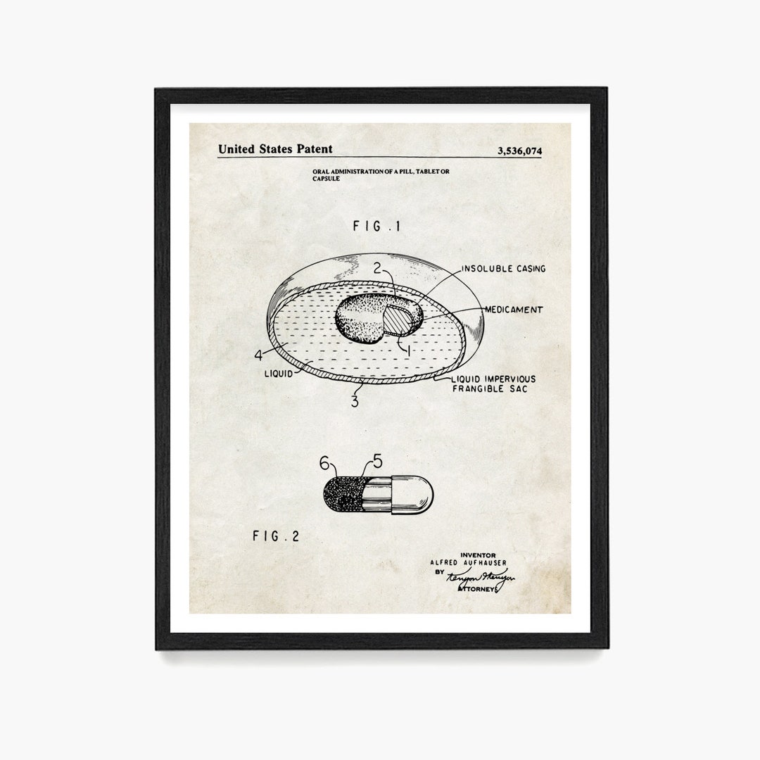 Pharmacist Pill Patent Art Print: Vintage Pharmacy Decor - Etsy