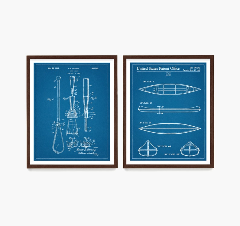 Canoe Patent Art Canoe Poster Lake House Decor Lake Art - Etsy