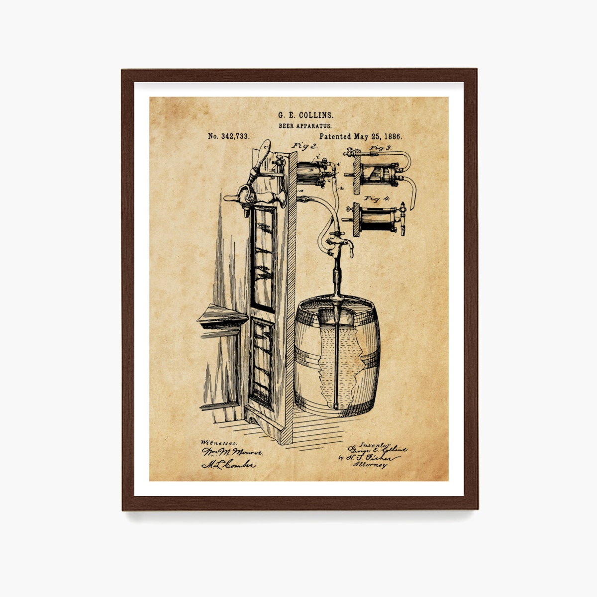 Beer Poster Beer Patent Art Keg Beer Brewing Brewery Art | Etsy