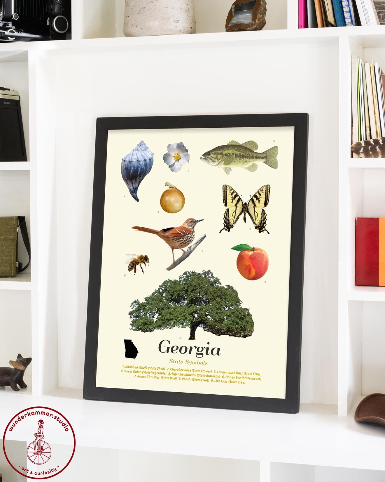 Georgia State Symbols Art Print: Typology Wall Decor - Etsy