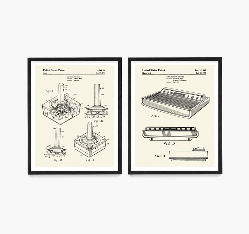 Video Game Patent Art Print Set: Gamer Room Decor - Etsy