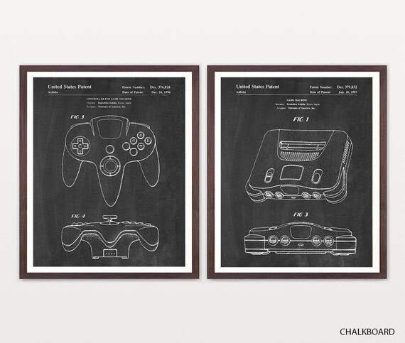 Video Game Patent Poster Video Game Wall Art Gamer Gift E | Etsy