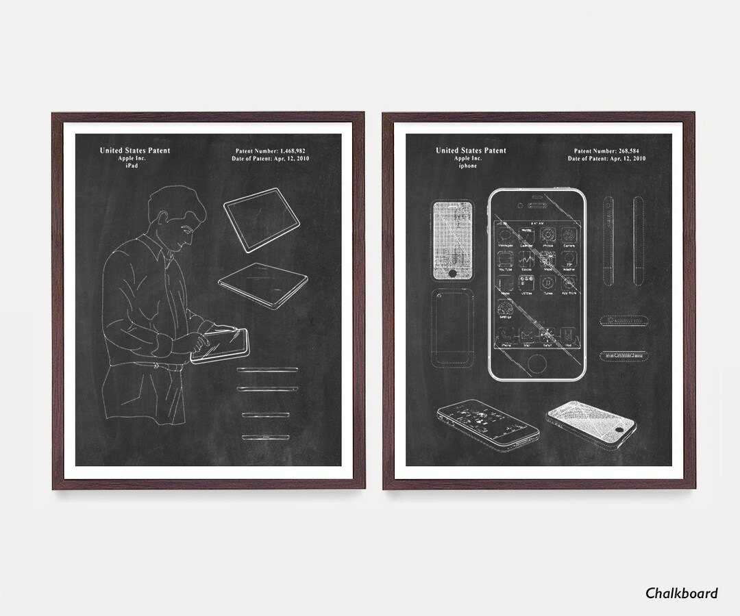 Apple Patent Art Print Set: iPad & iPhone Tech Poster - Etsy