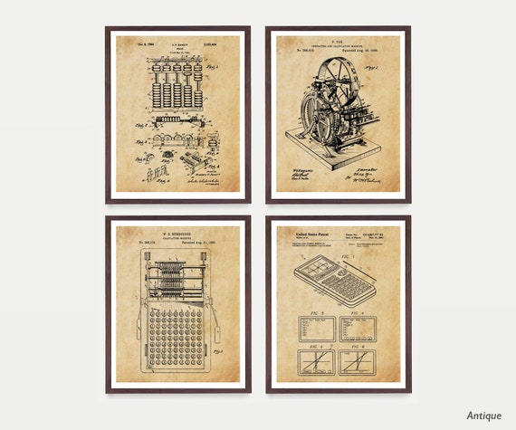 Evolution of the Calculator Patent Art Math Art Math | Etsy