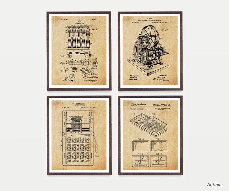 Evolution of the Calculator Patent Art Math Art Math | Etsy