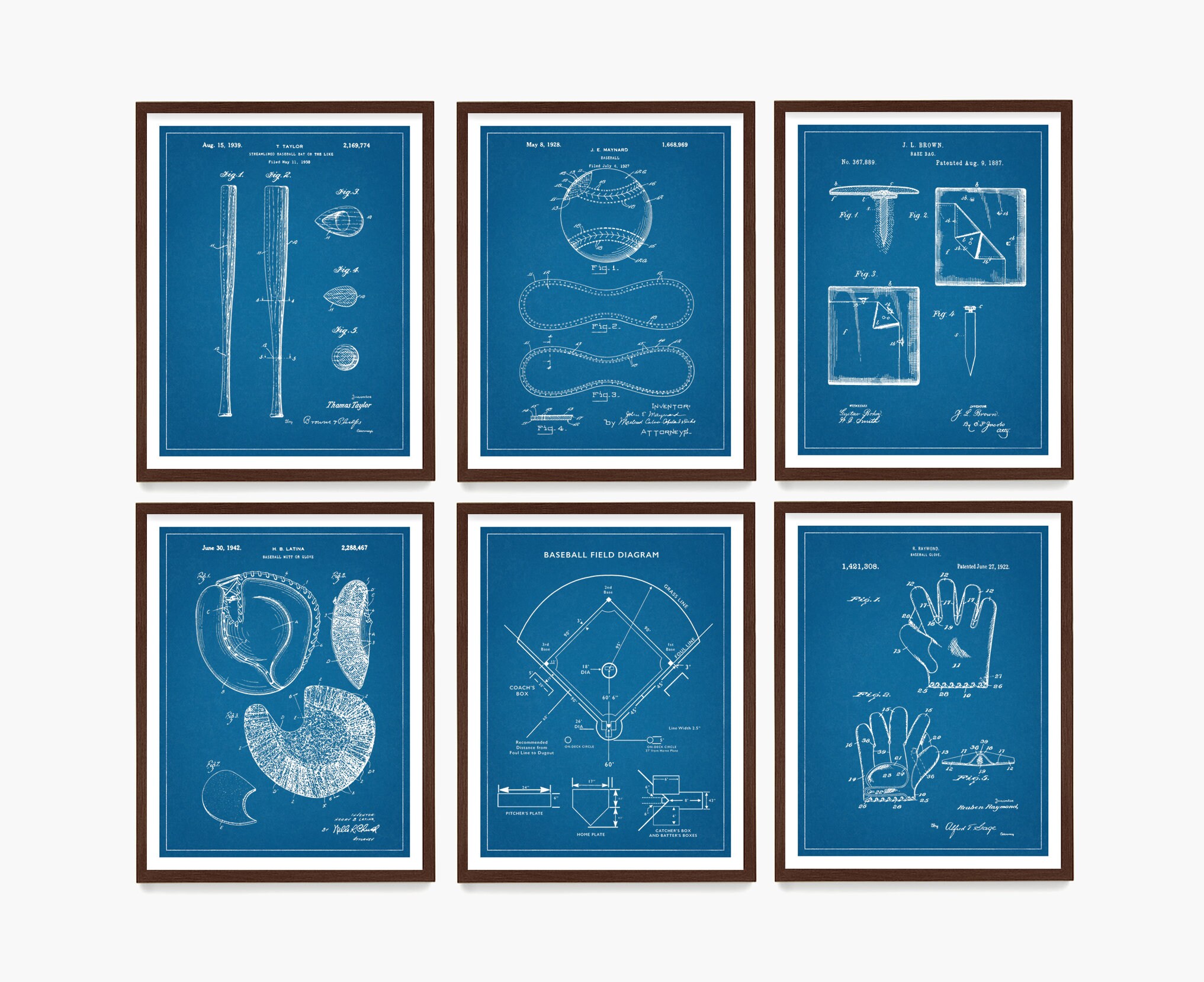 Baseball Patent Prints Baseball Wall Art Baseball Poster | Etsy