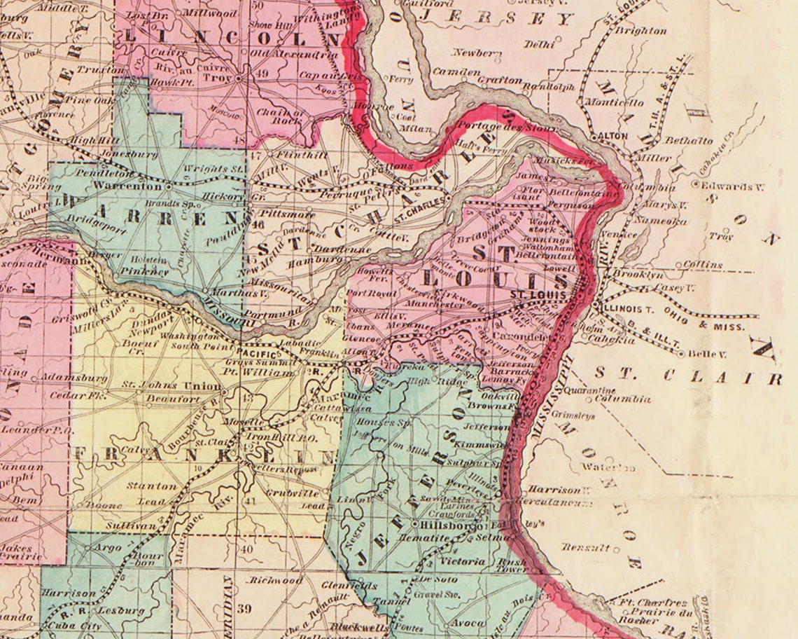 Missouri Map Wall Art Missouri Poster St Louis State Map | Etsy