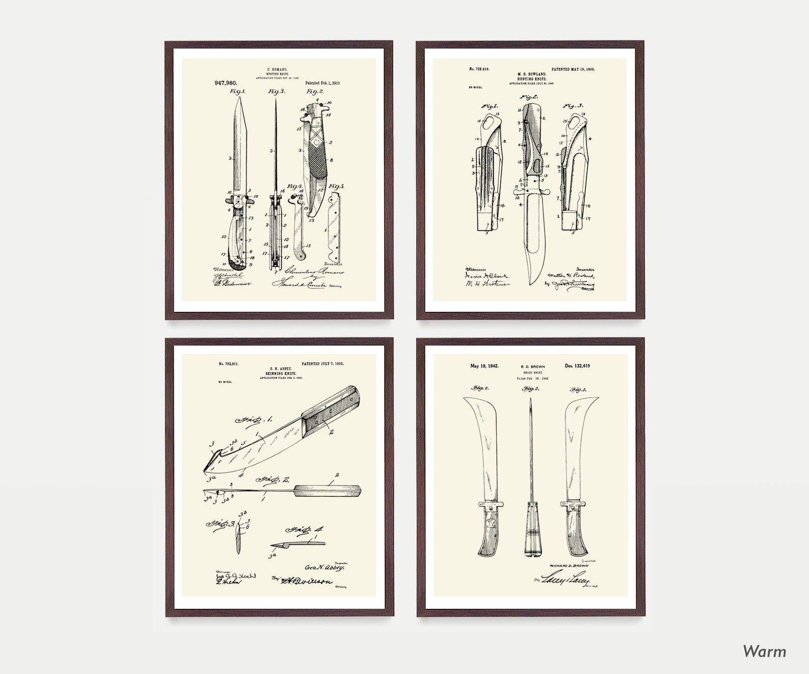 Knife Art Knife Patent Poster Hunting Knives Hunting Art - Etsy