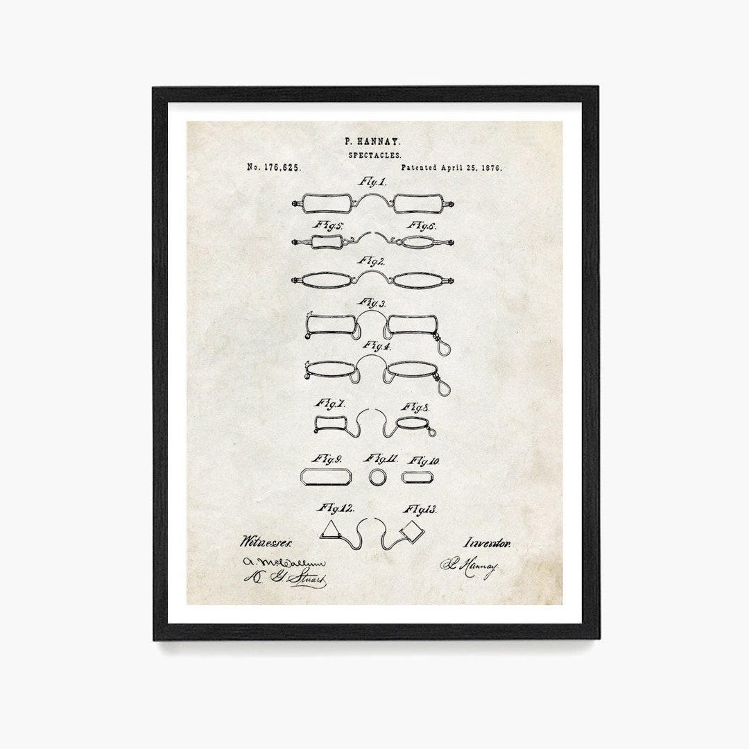 Glasses Patent Art, Optometry Poster, Optometrist Office Decor ...