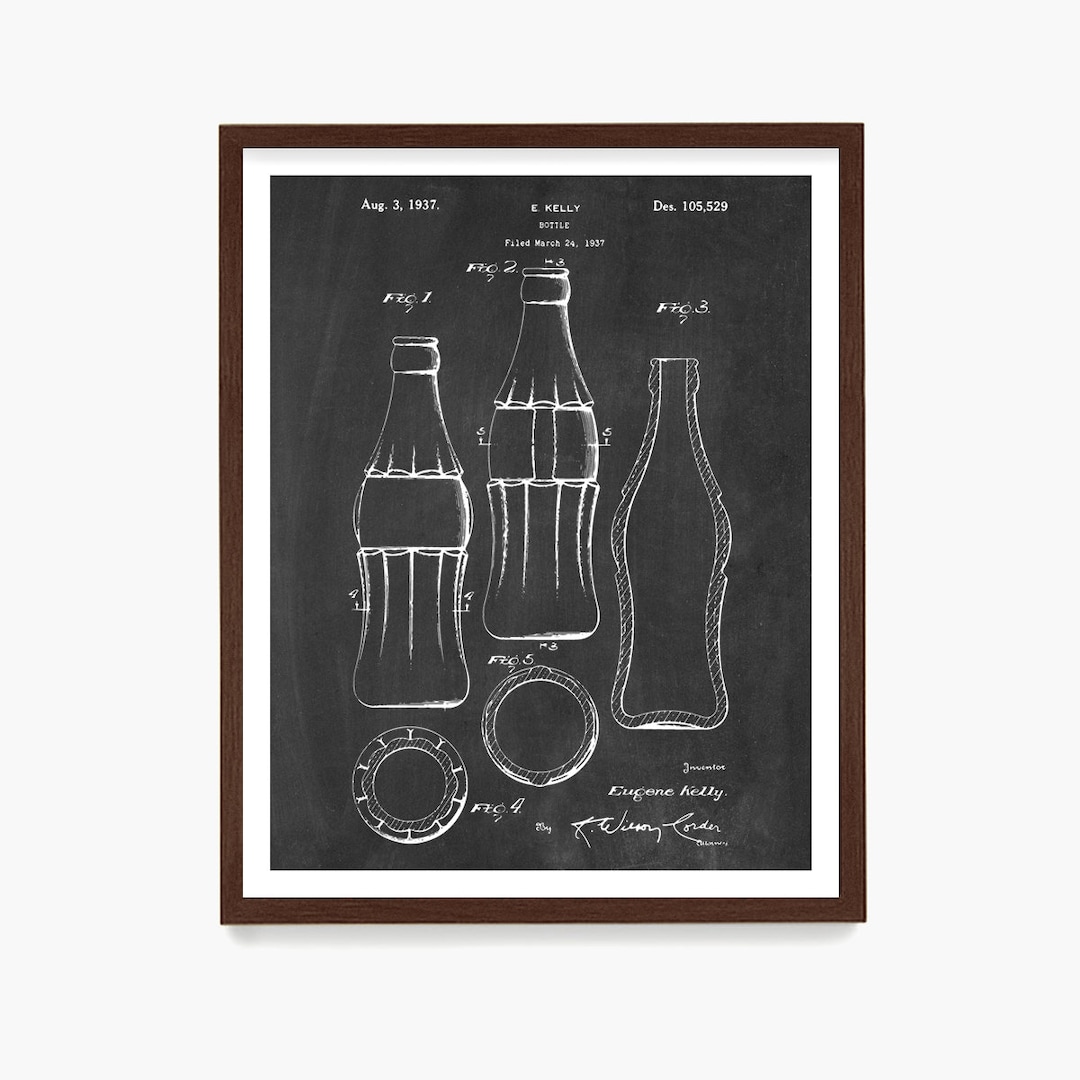 Soda Bottle Patent Art Print: Vintage Kitchen Decor - Etsy