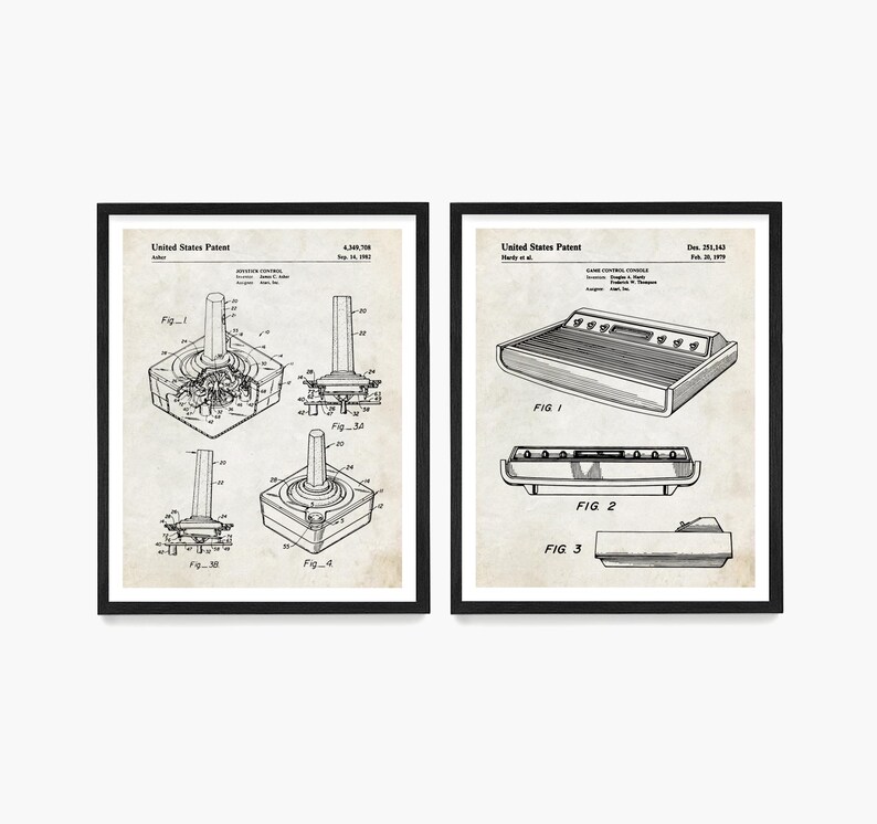 Video Game Patent Art Print Set: Gamer Room Decor - Etsy