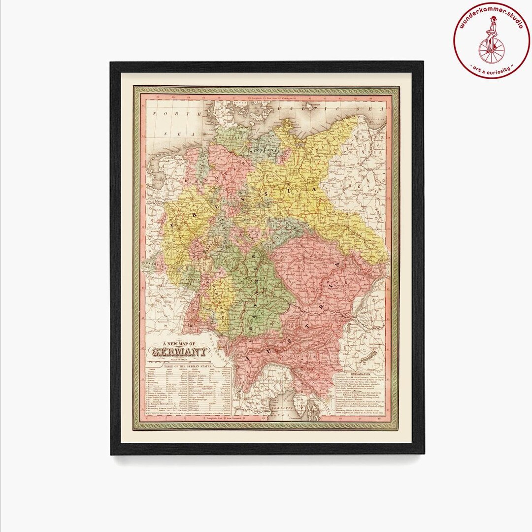 Germany Map Art Print, German Home Decor, Germany Travel Poster, World Atlas Poster - Etsy