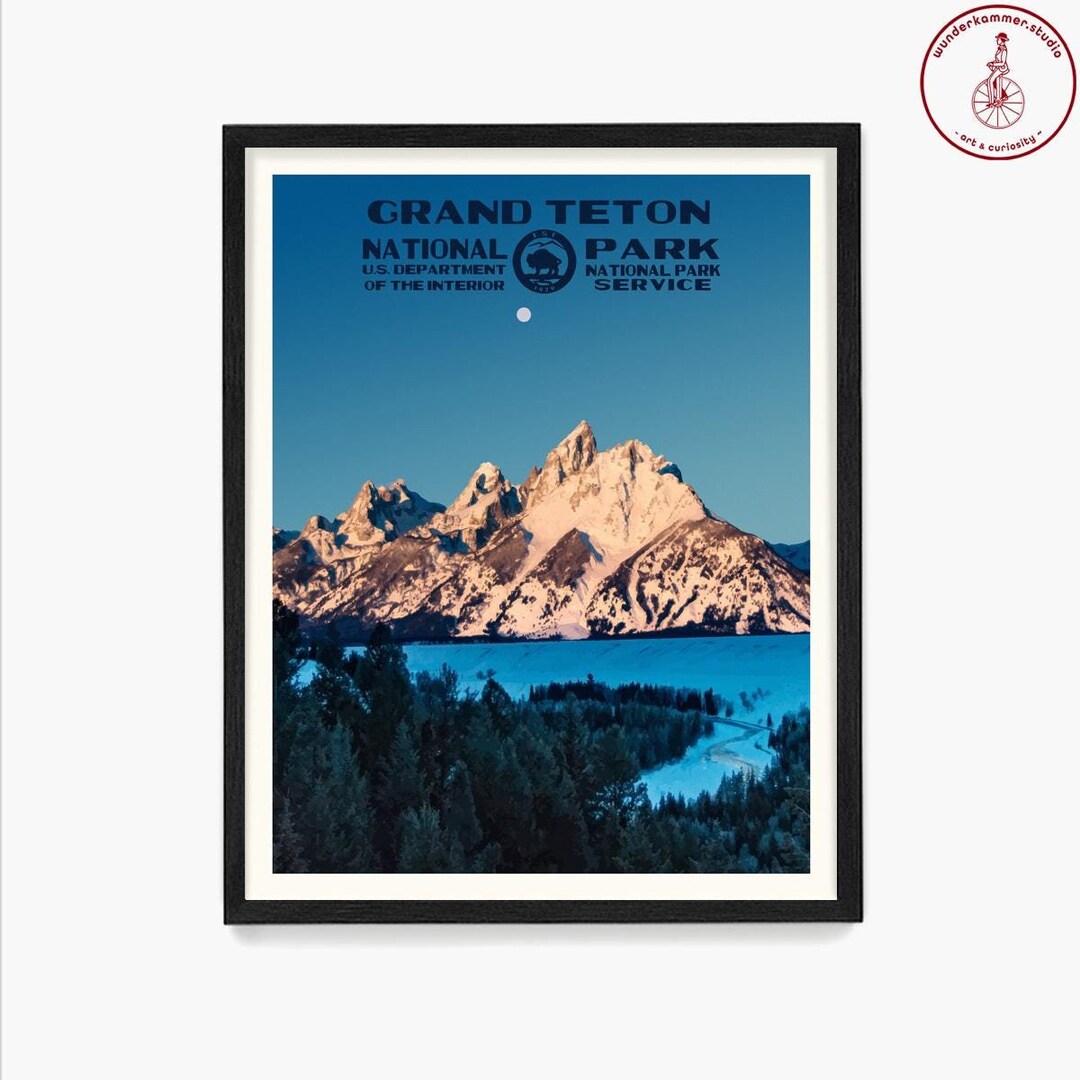 Grand Teton National Park Poster, Wyoming Home Decor, Teton Wall Art ...