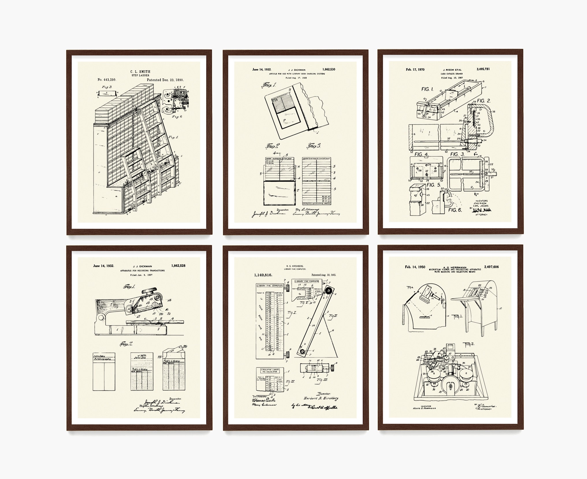 Inventions of the Library Library Patent Poster Library Wall | Etsy